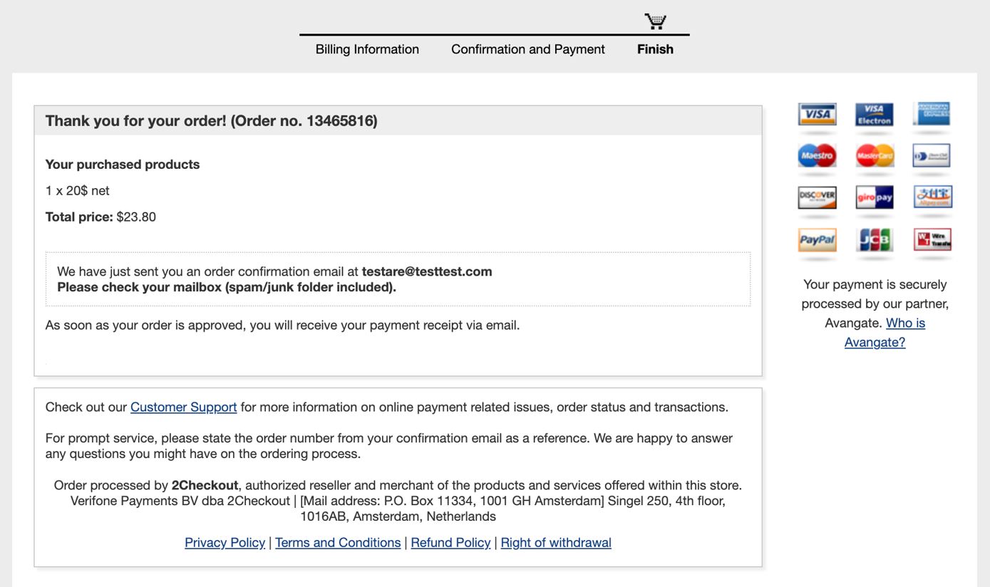 MobilePay | Documentation | 2Checkout
